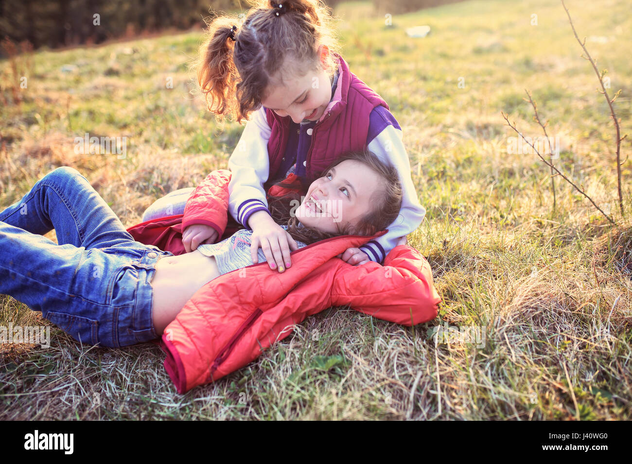 Two friends have a great time together Stock Photo - Alamy