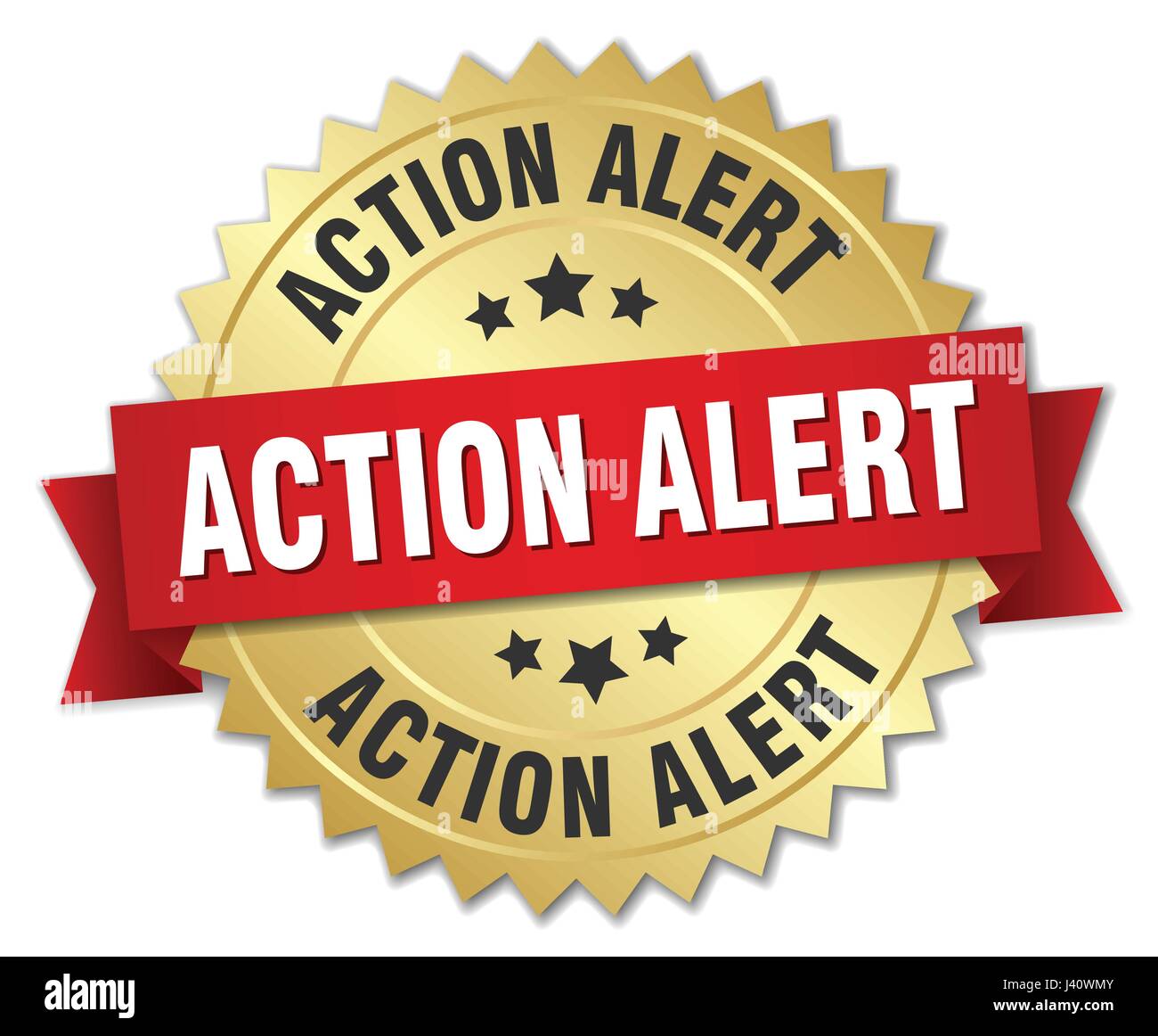 action alert round isolated gold badge Stock Vector Image & Art - Alamy
