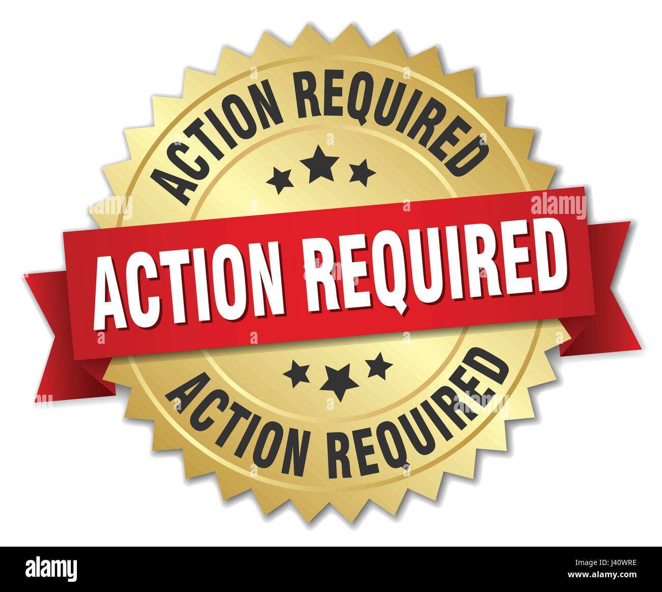 action required round isolated gold badge Stock Vector Image & Art - Alamy