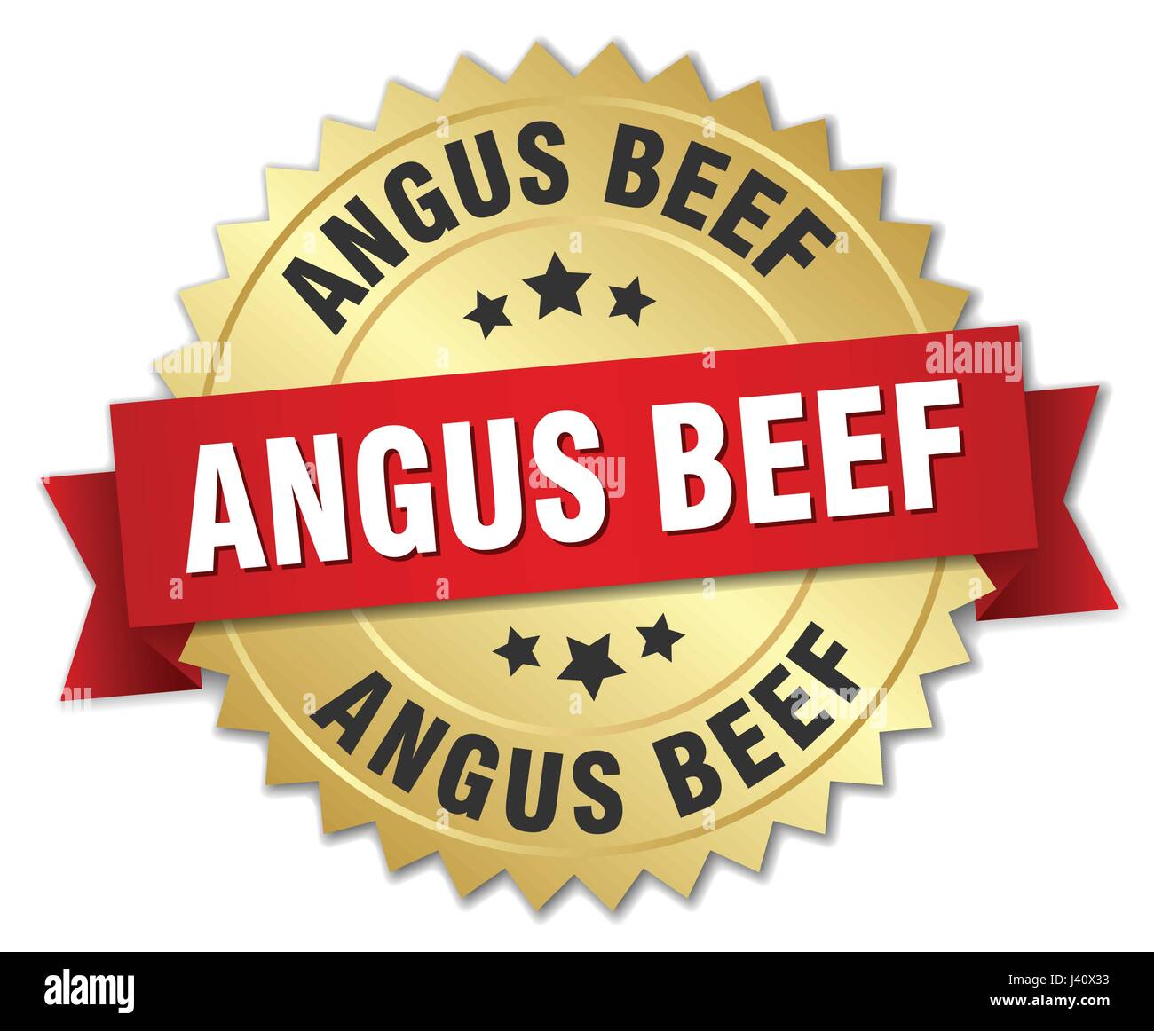 angus beef round isolated gold badge Stock Vector Image & Art - Alamy
