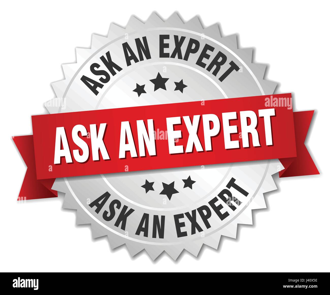 ask an expert round isolated silver badge Stock Vector Image & Art - Alamy