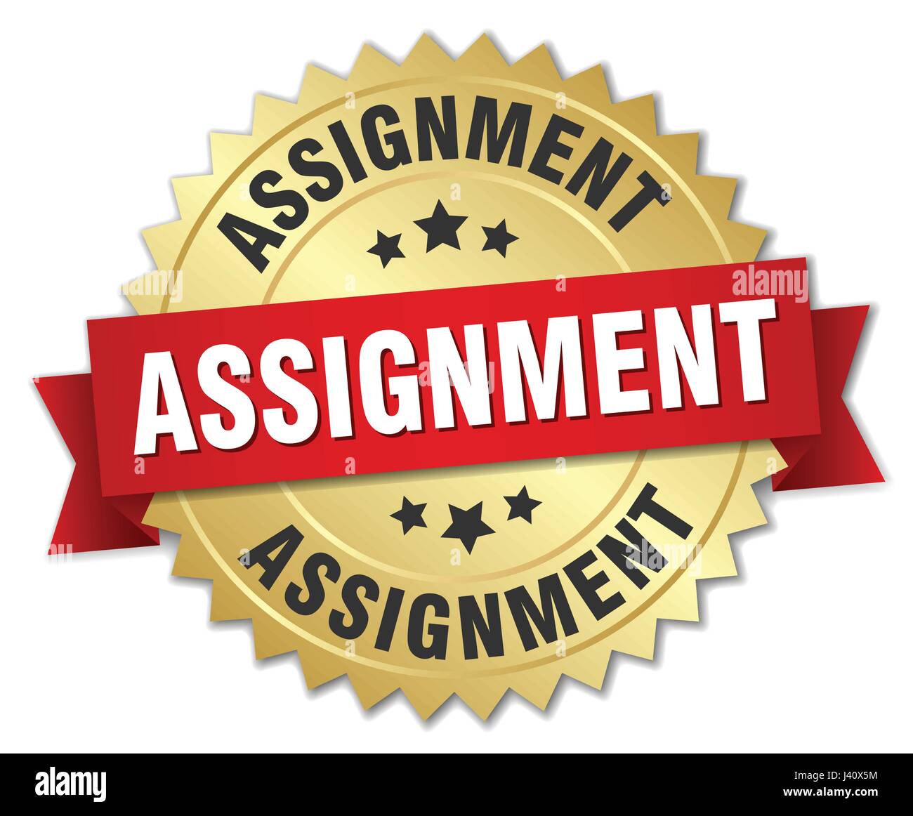assignment round isolated gold badge Stock Vector Image & Art - Alamy