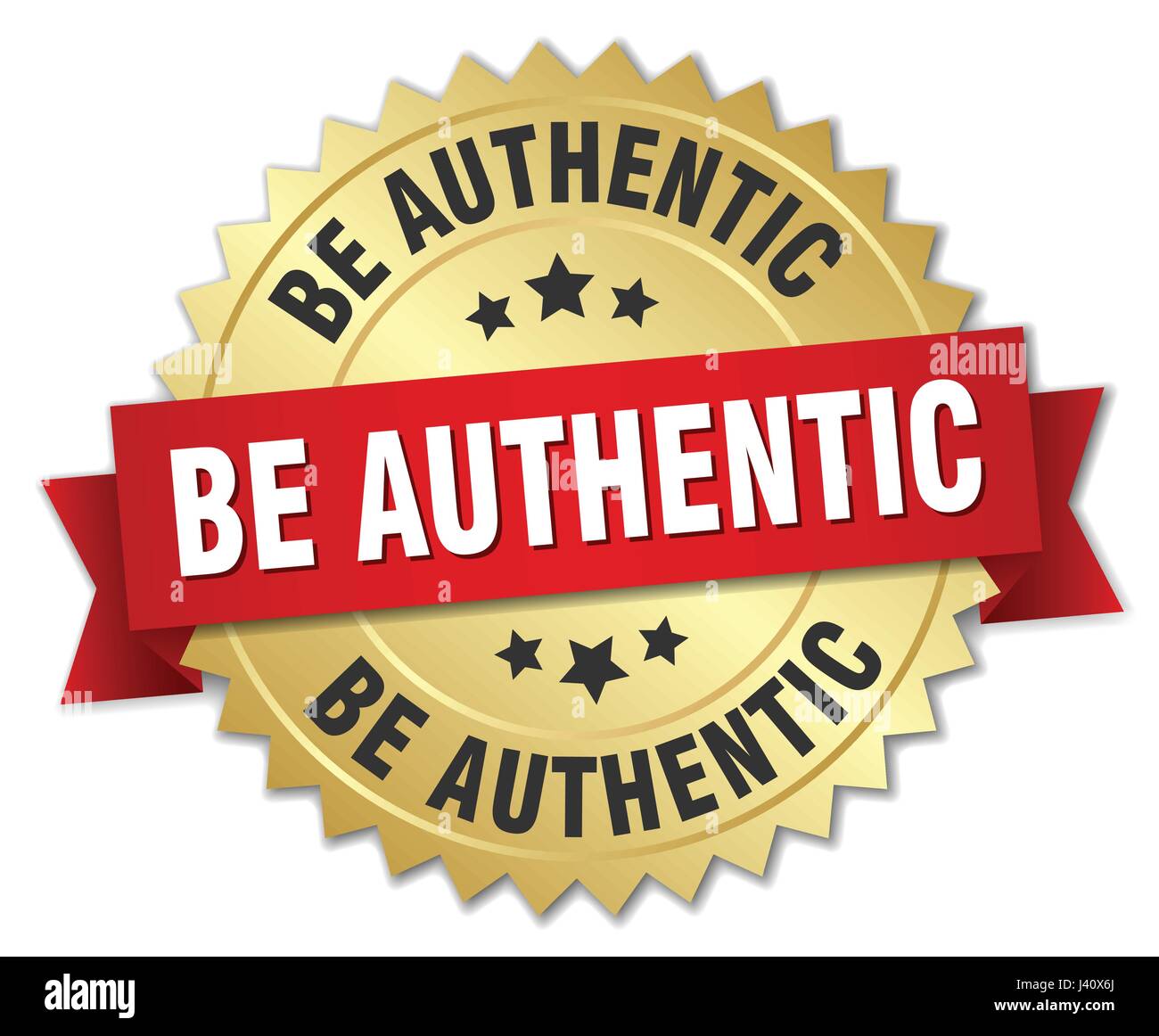 be authentic round isolated gold badge Stock Vector Image & Art - Alamy