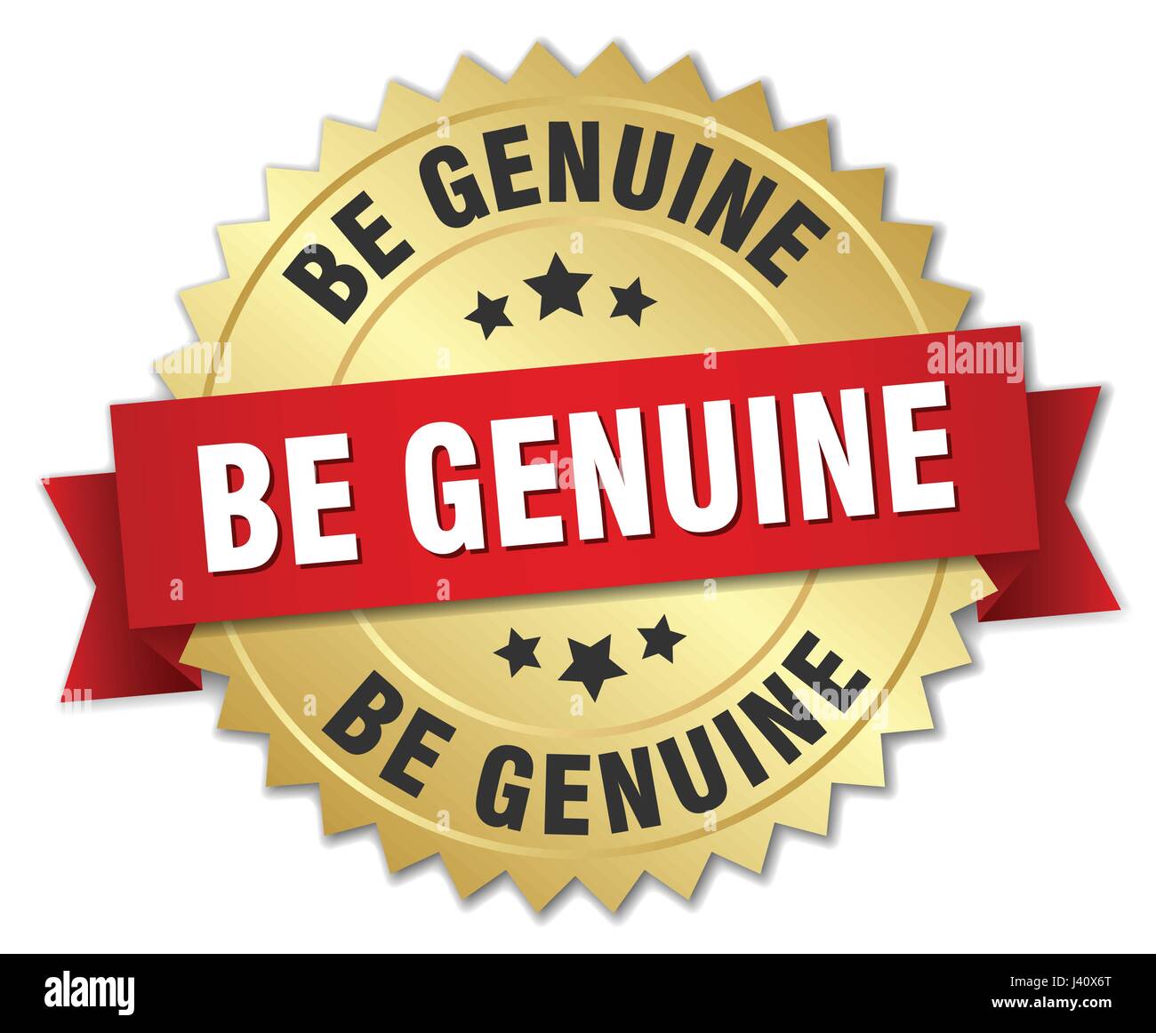be genuine round isolated gold badge Stock Vector Image & Art - Alamy