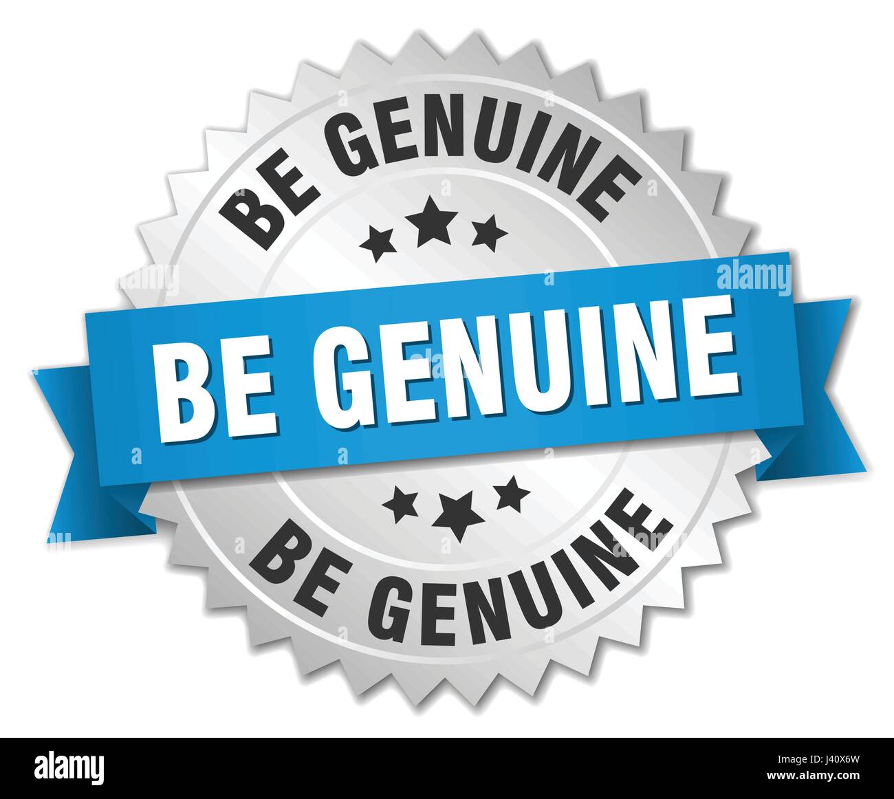 be genuine round isolated silver badge Stock Vector Image & Art - Alamy