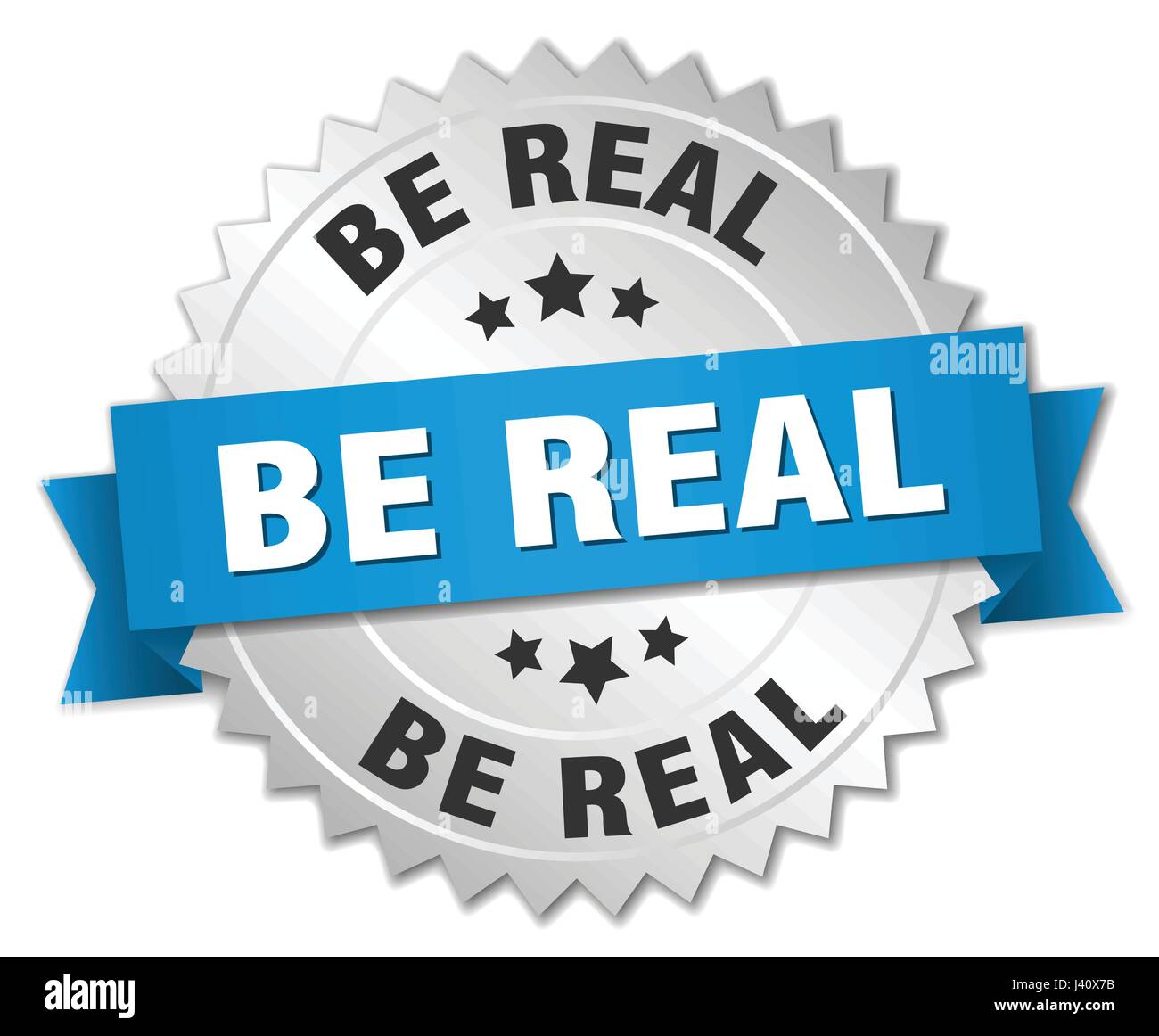 be real round isolated silver badge Stock Vector Image & Art - Alamy