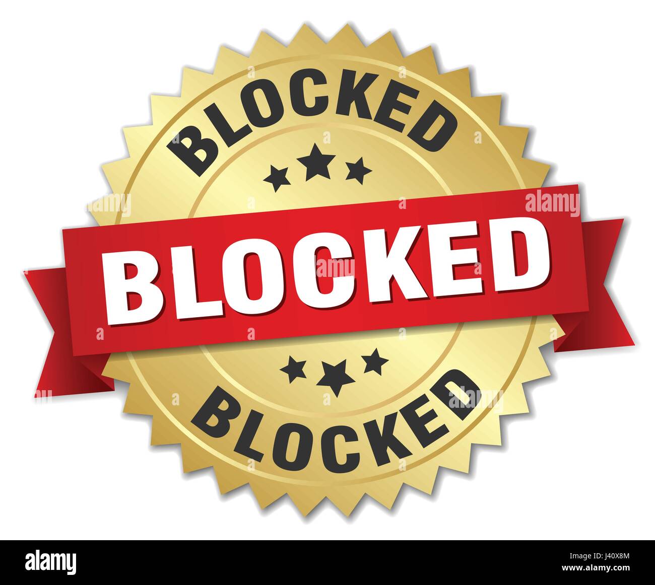 blocked round isolated gold badge Stock Vector Image & Art - Alamy