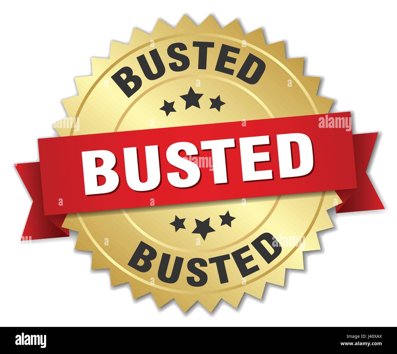 busted round isolated gold badge Stock Vector Image & Art - Alamy