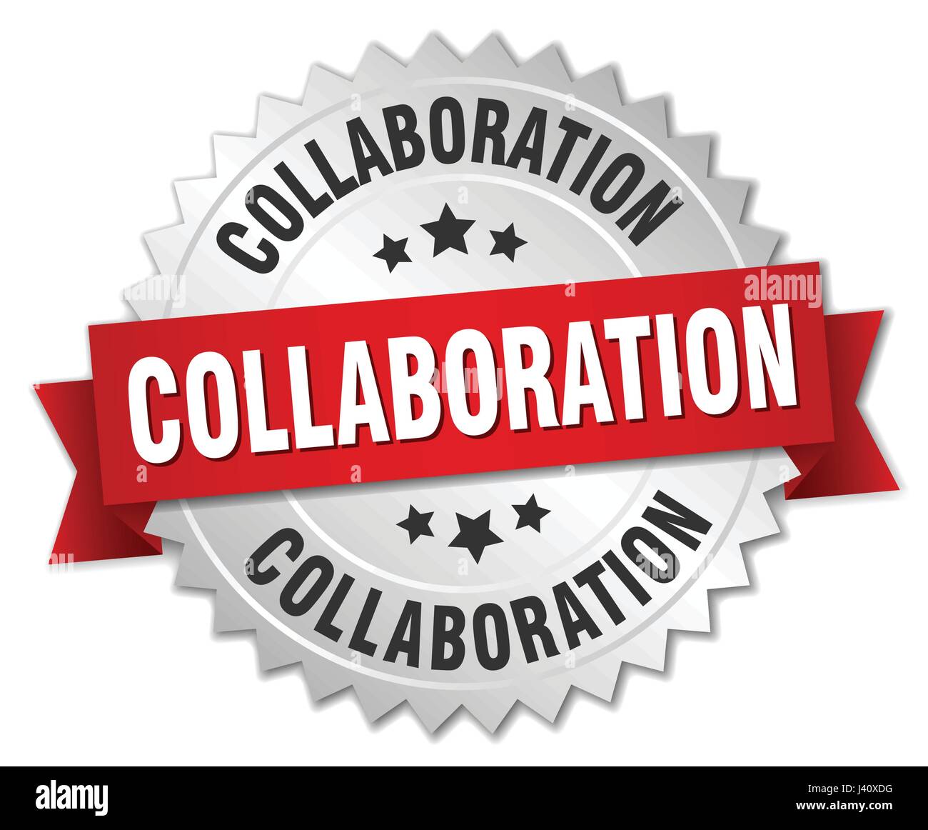 collaboration round isolated silver badge Stock Vector Image & Art - Alamy