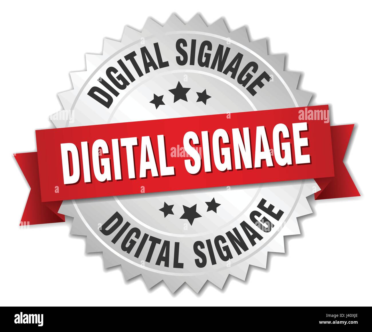 digital signage round isolated silver badge Stock Vector Image & Art ...
