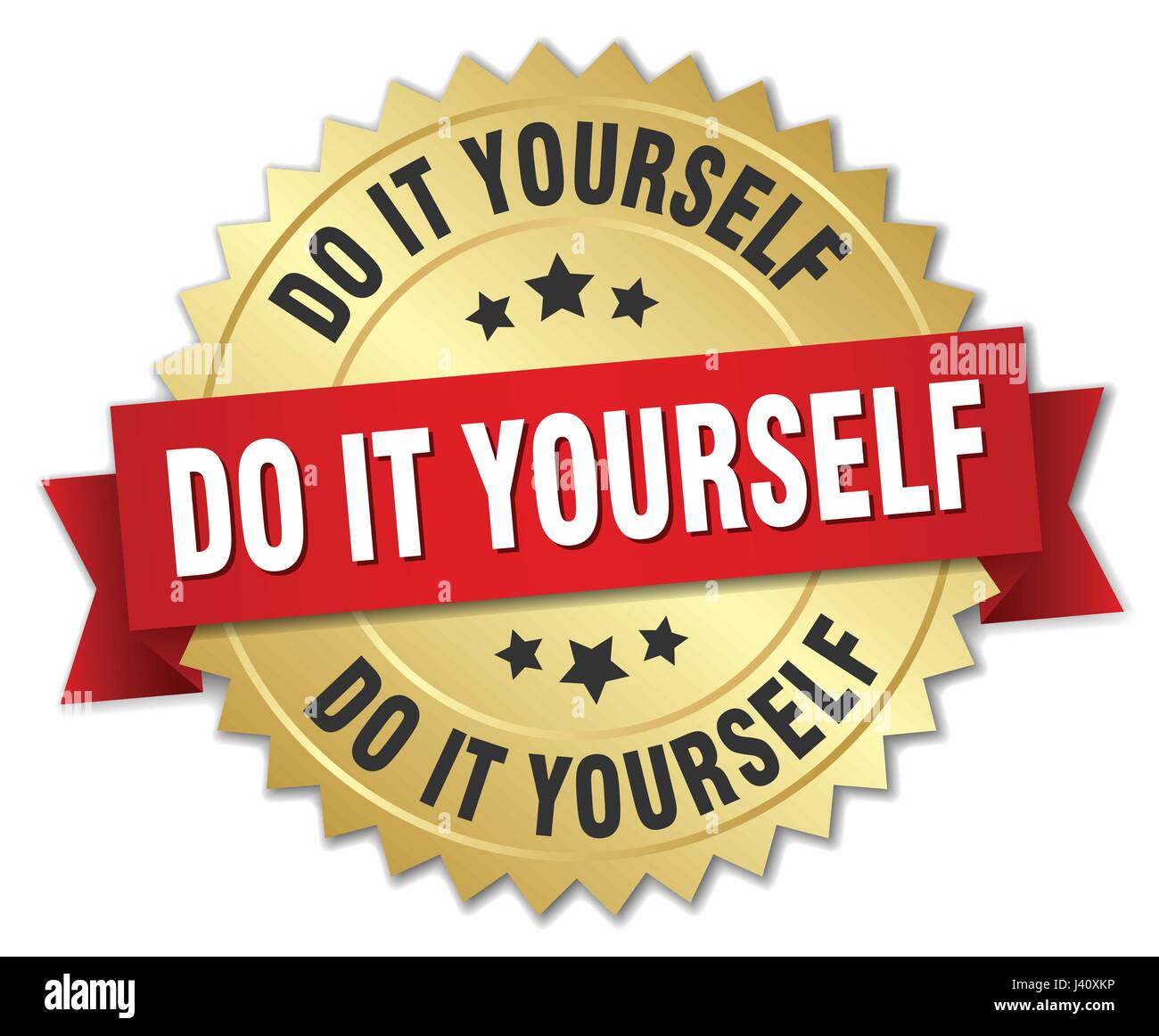 do it yourself round isolated gold badge Stock Vector Image & Art - Alamy