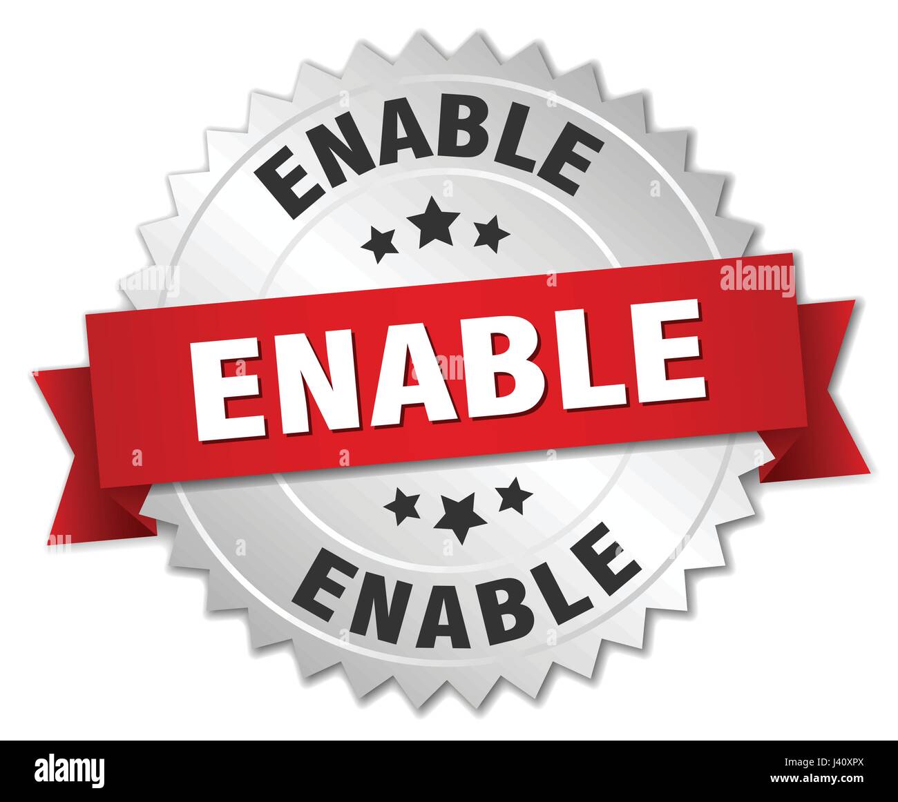 enable round isolated silver badge Stock Vector Image & Art - Alamy