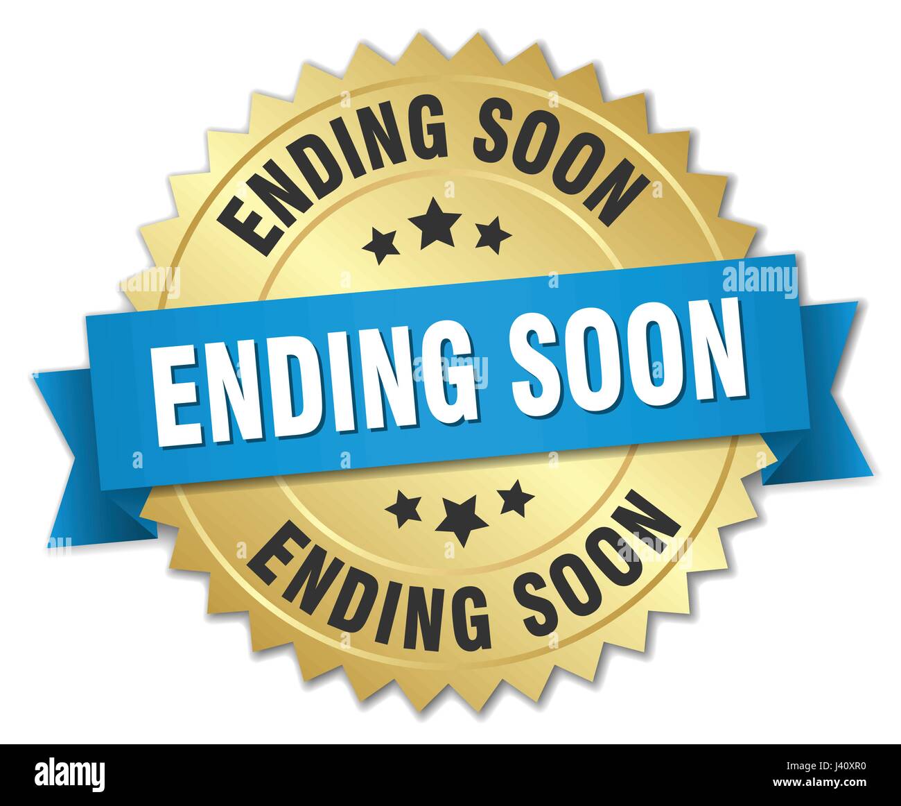 ending soon round isolated gold badge Stock Vector Image & Art - Alamy