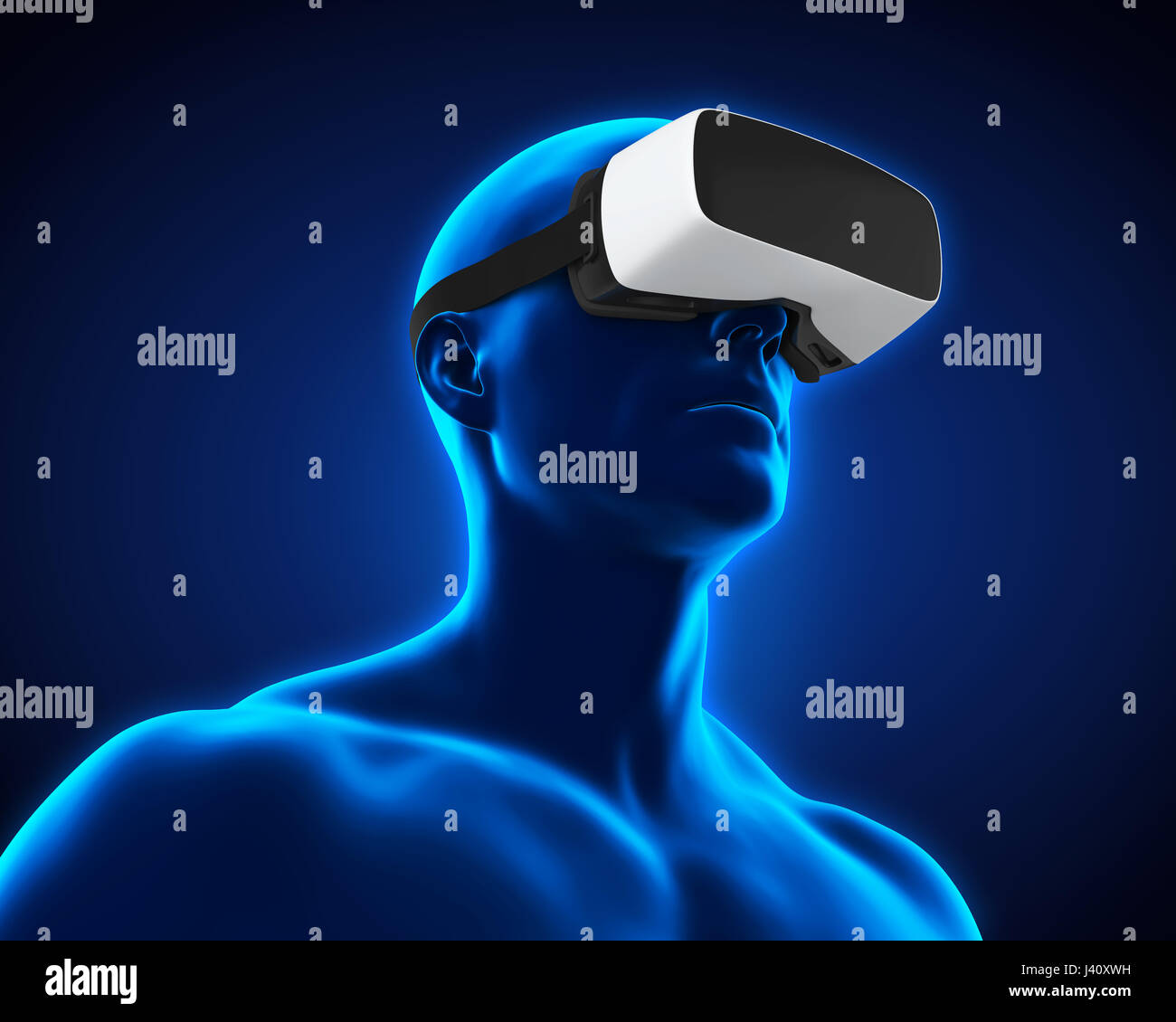 Human Wearing Virtual Reality Headset Stock Photo - Alamy