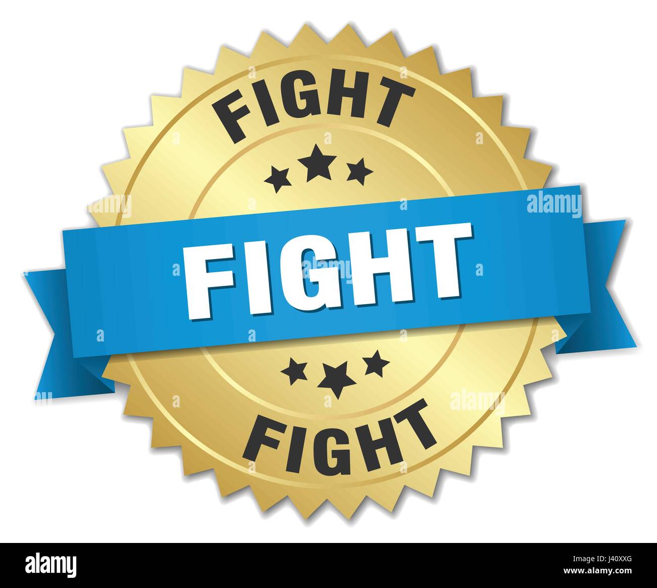 fight round isolated gold badge Stock Vector Image & Art - Alamy