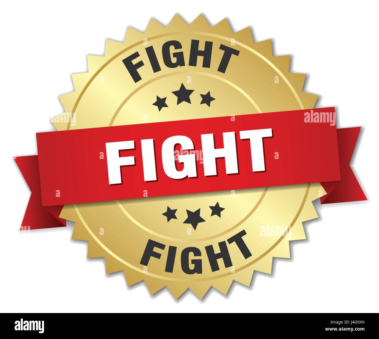 fight round isolated gold badge Stock Vector Image & Art - Alamy