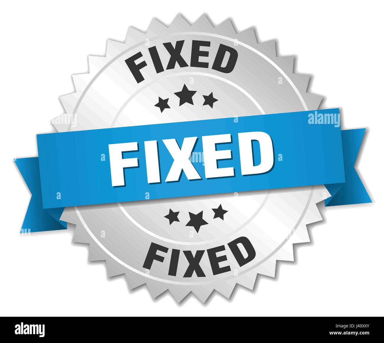 fixed round isolated silver badge Stock Vector Image & Art - Alamy