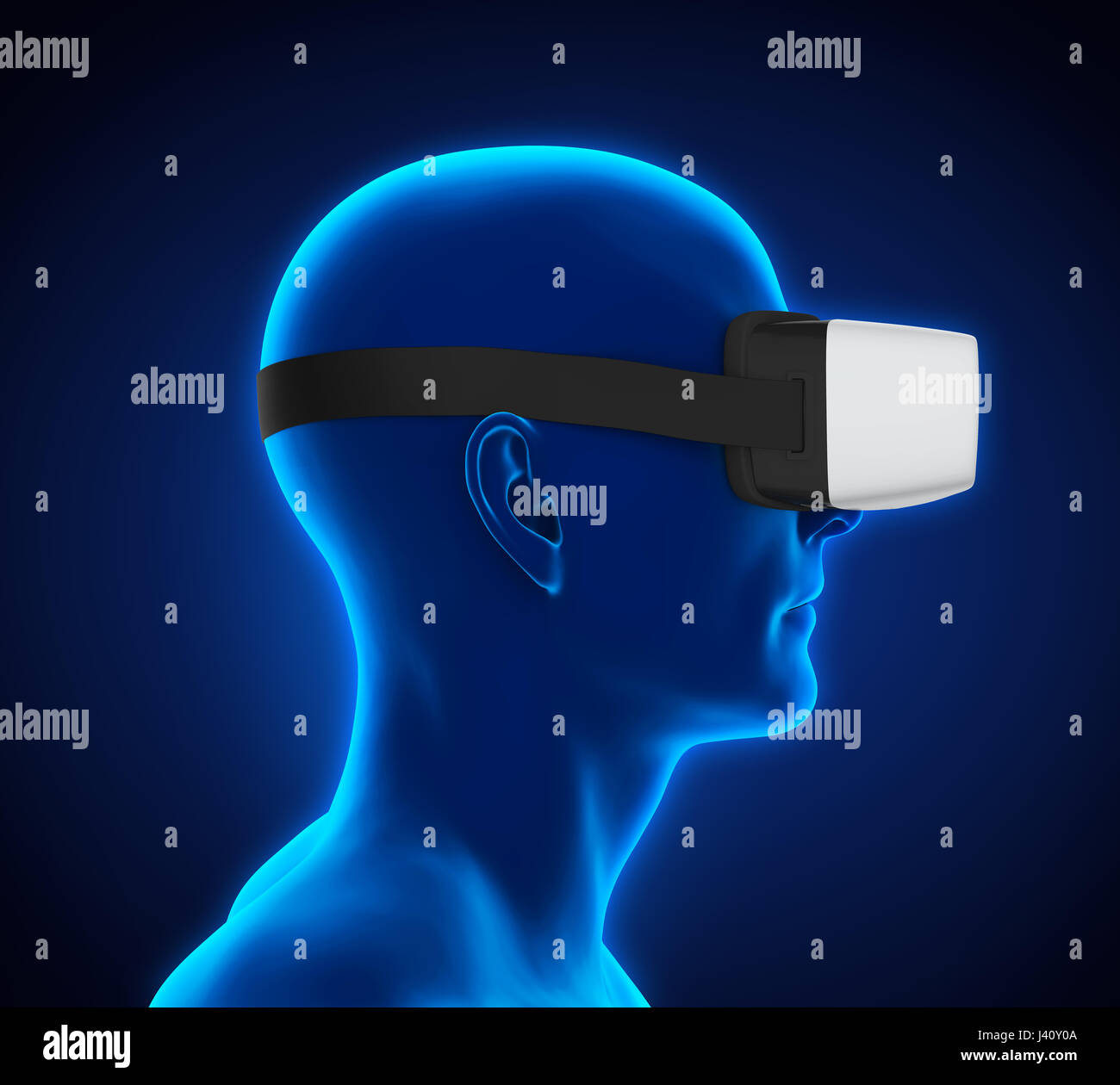 Human Wearing Virtual Reality Headset Stock Photo - Alamy