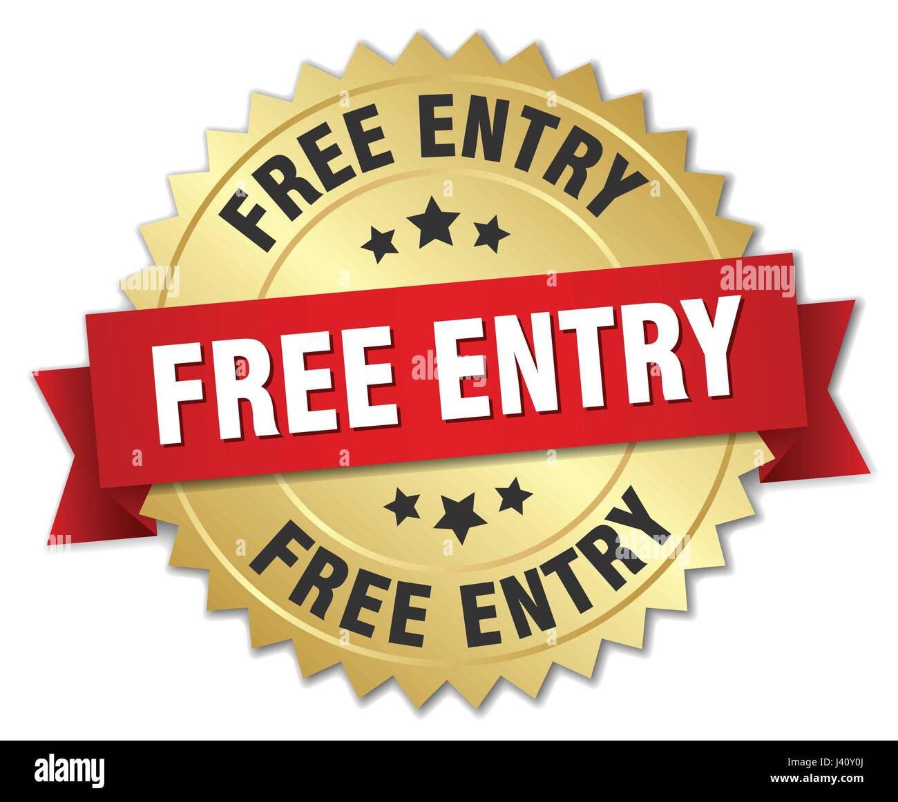 free entry round isolated gold badge Stock Vector Image & Art - Alamy