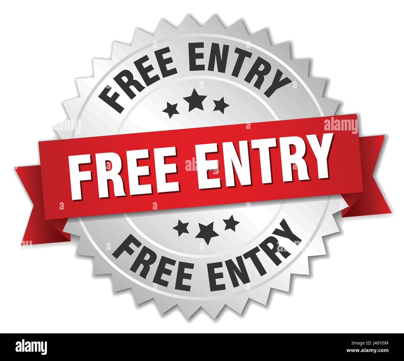 free entry round isolated silver badge Stock Vector Image & Art - Alamy