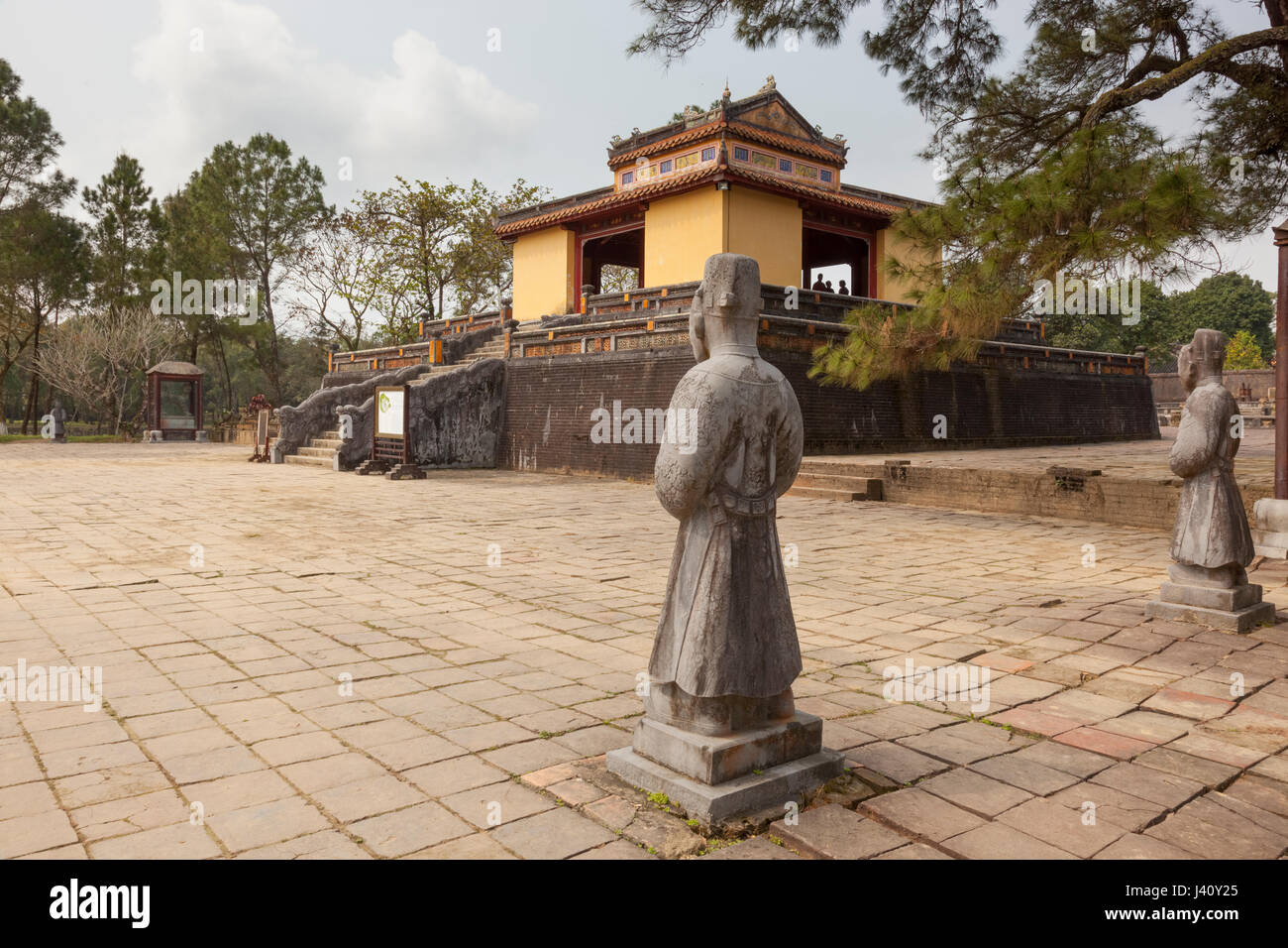 The Ming Mang Tomb complex of gates, buildings and statues near Hue ...