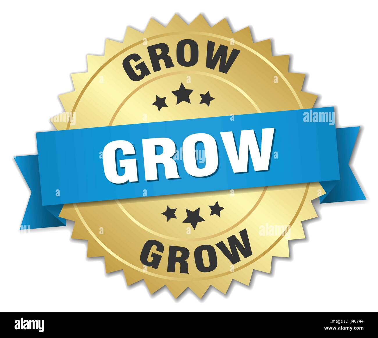 grow round isolated gold badge Stock Vector Image & Art - Alamy