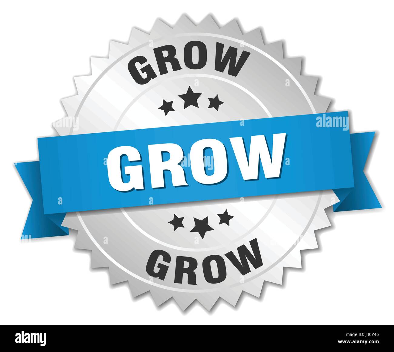 grow round isolated silver badge Stock Vector Image & Art - Alamy