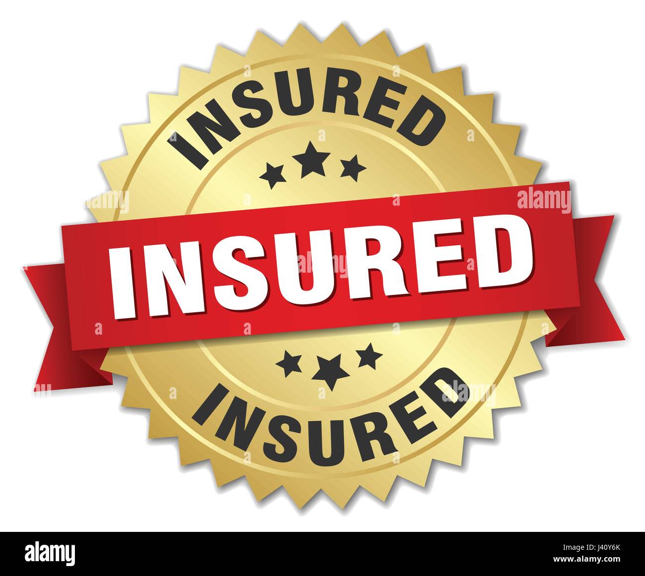 Insured red round stamp hi-res stock photography and images - Alamy