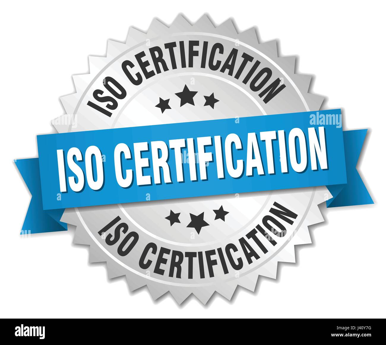 iso certification round isolated silver badge Stock Vector Image & Art ...