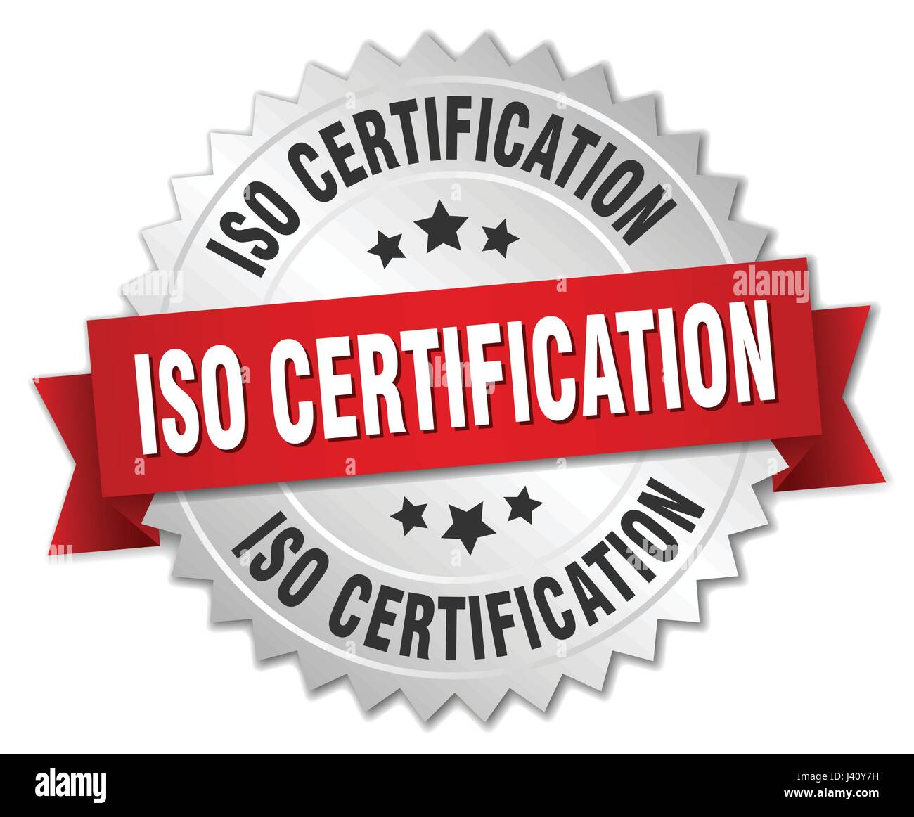 iso certification round isolated silver badge Stock Vector Image & Art ...