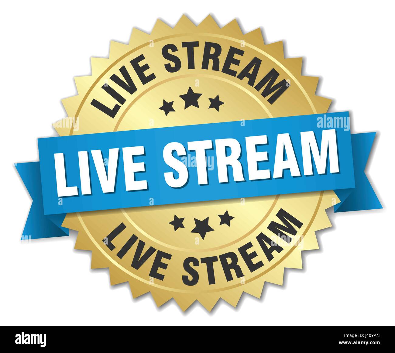 live stream round isolated gold badge Stock Vector Image & Art - Alamy