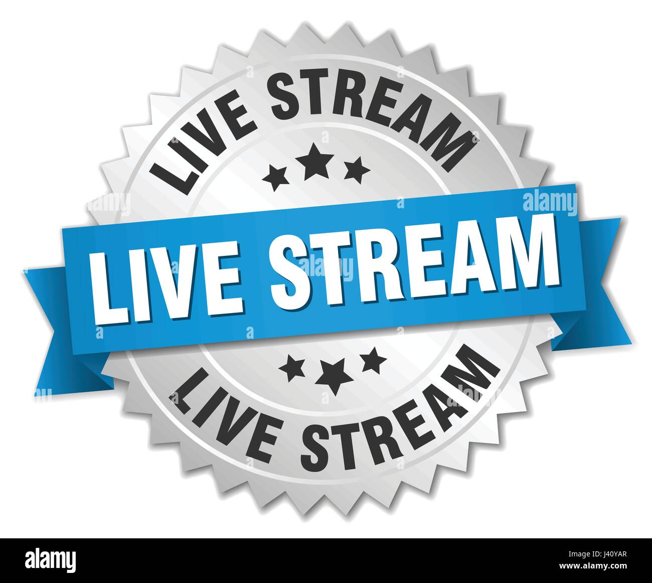 live stream round isolated silver badge Stock Vector Image & Art - Alamy