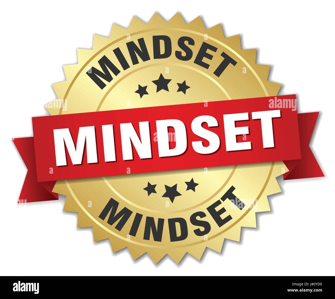 mindset round isolated gold badge Stock Vector Image & Art - Alamy