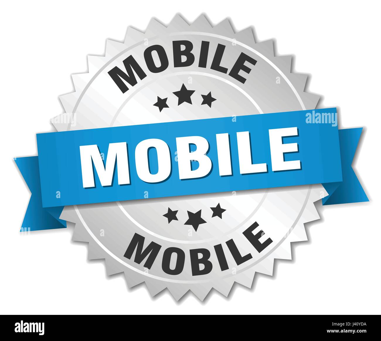 mobile round isolated silver badge Stock Vector Image & Art - Alamy