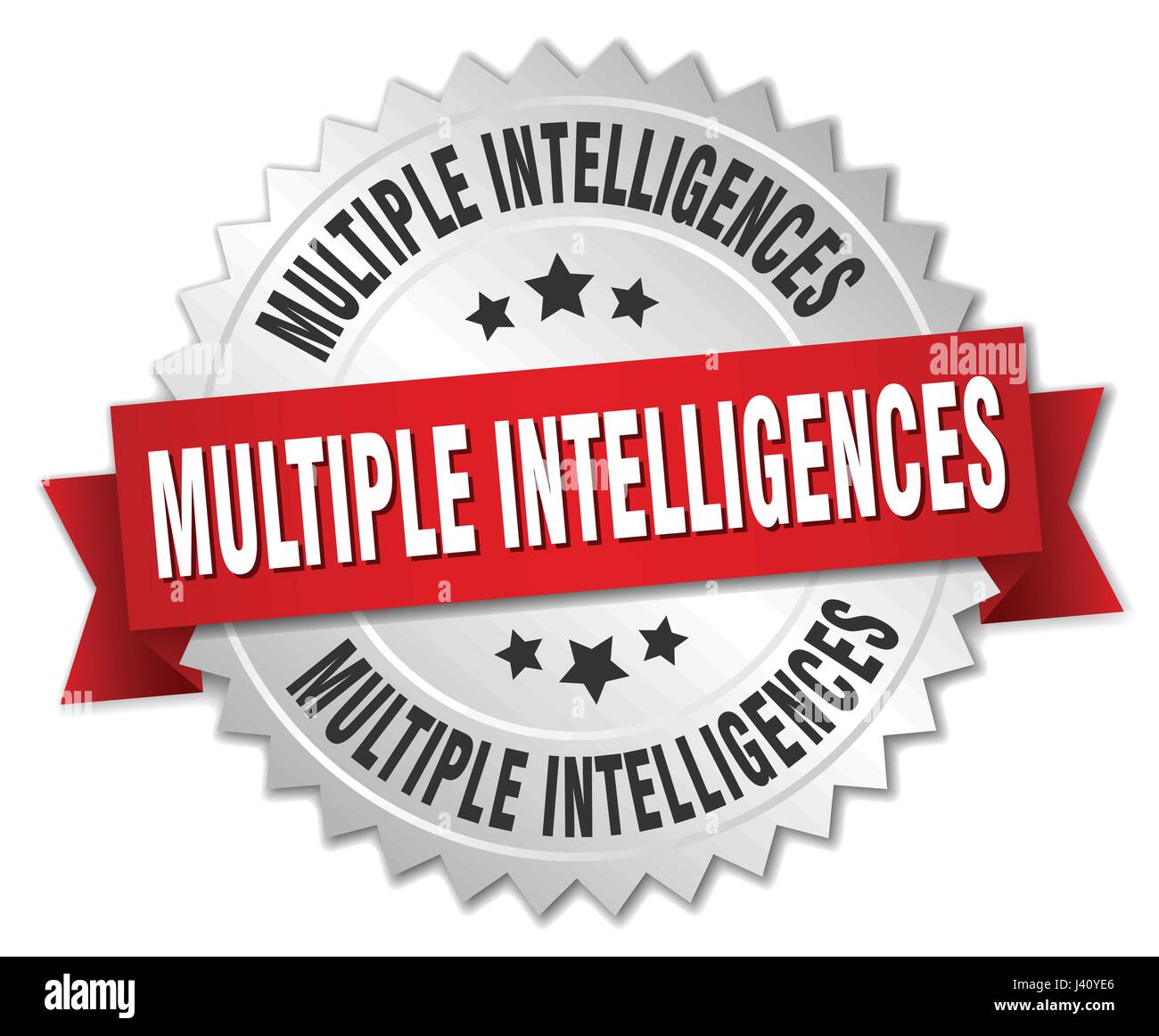 multiple intelligences round isolated silver badge Stock Vector Image ...