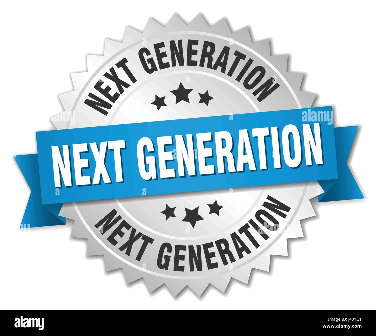 next generation round isolated silver badge Stock Vector Image & Art ...