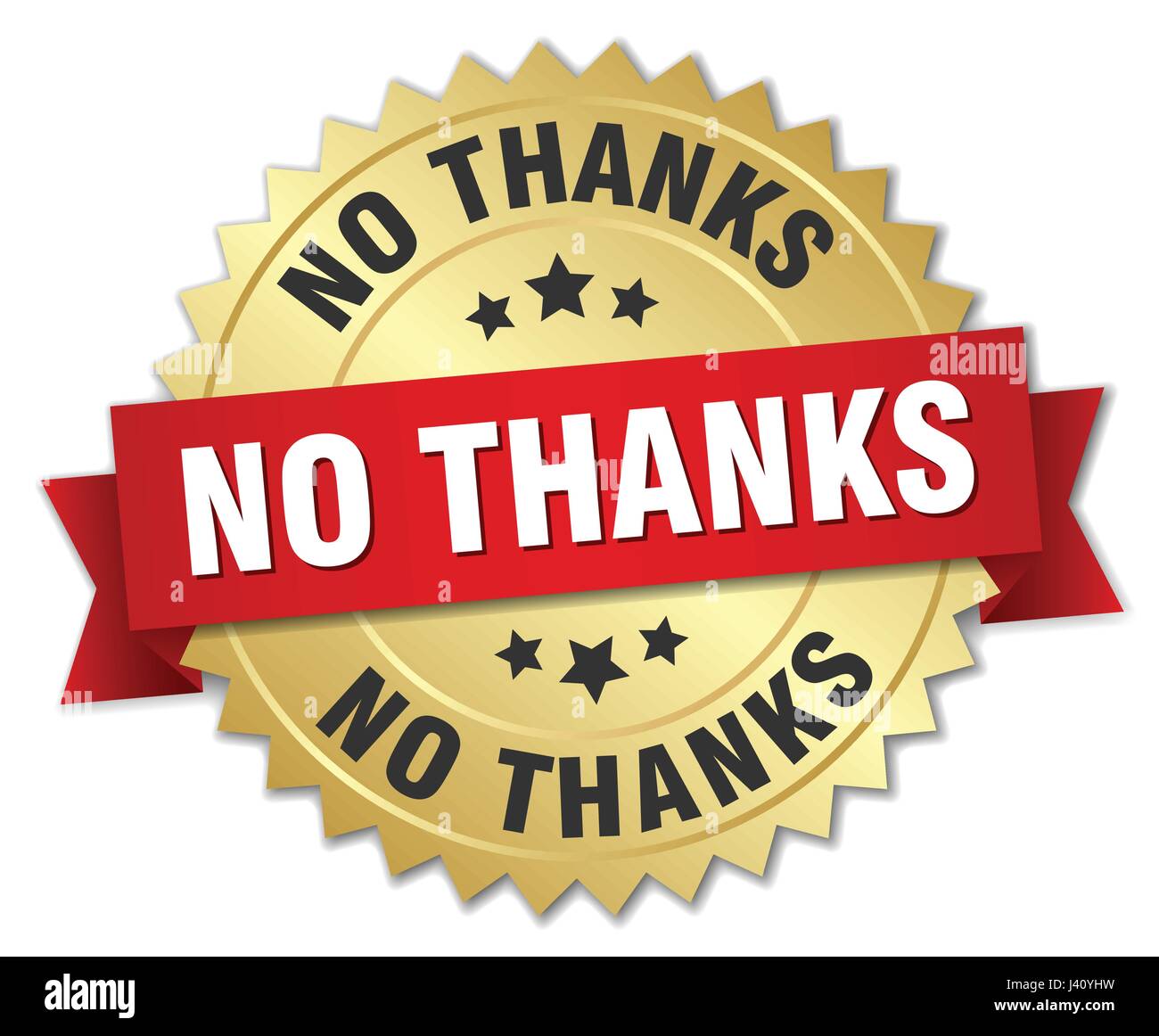 no thanks round isolated gold badge Stock Vector Image & Art - Alamy