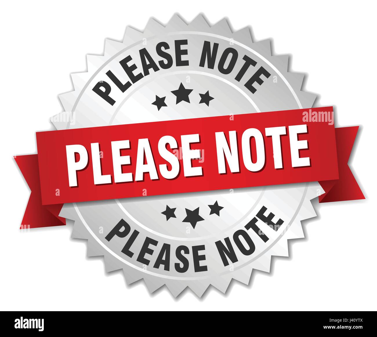 please note round isolated silver badge Stock Vector Image & Art - Alamy