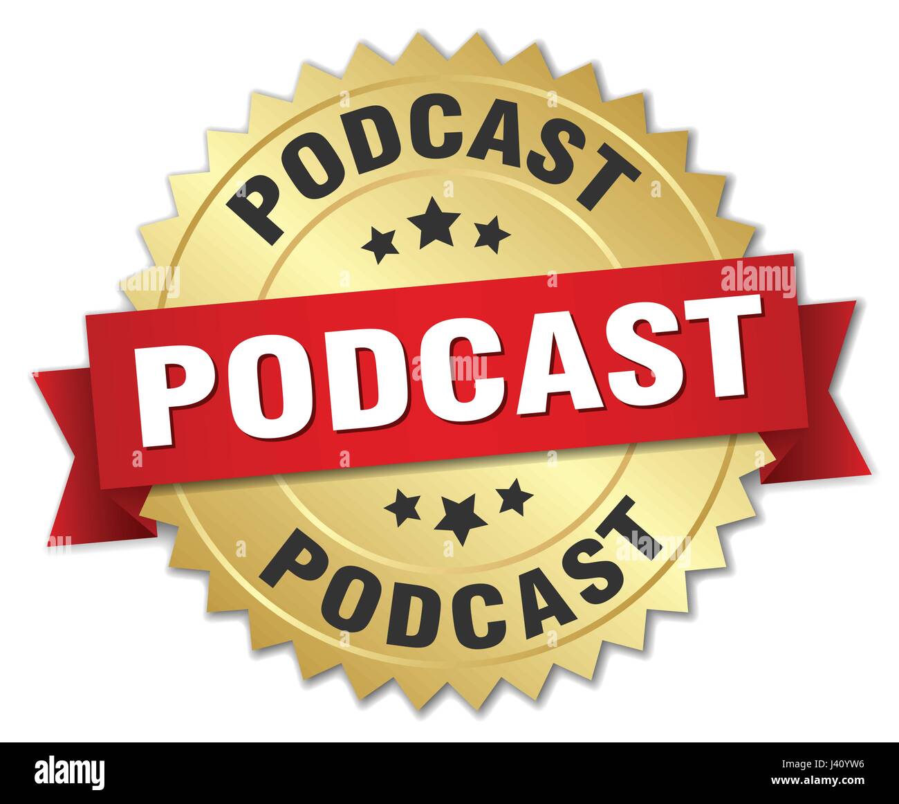 podcast round isolated gold badge Stock Vector Image & Art - Alamy