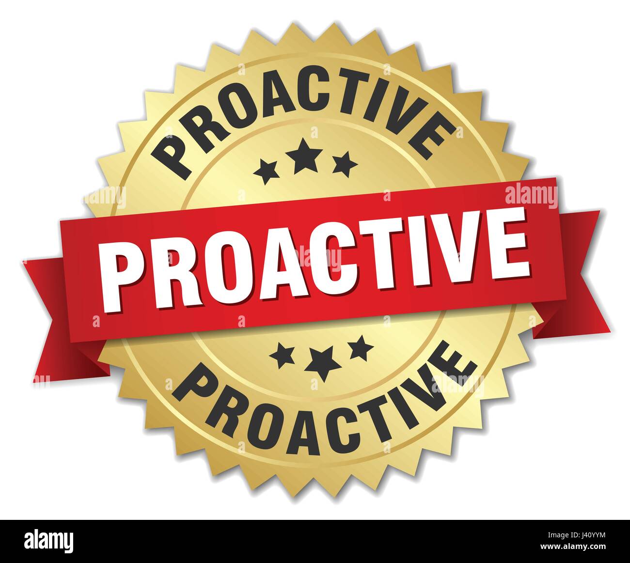 proactive round isolated gold badge Stock Vector Image & Art - Alamy