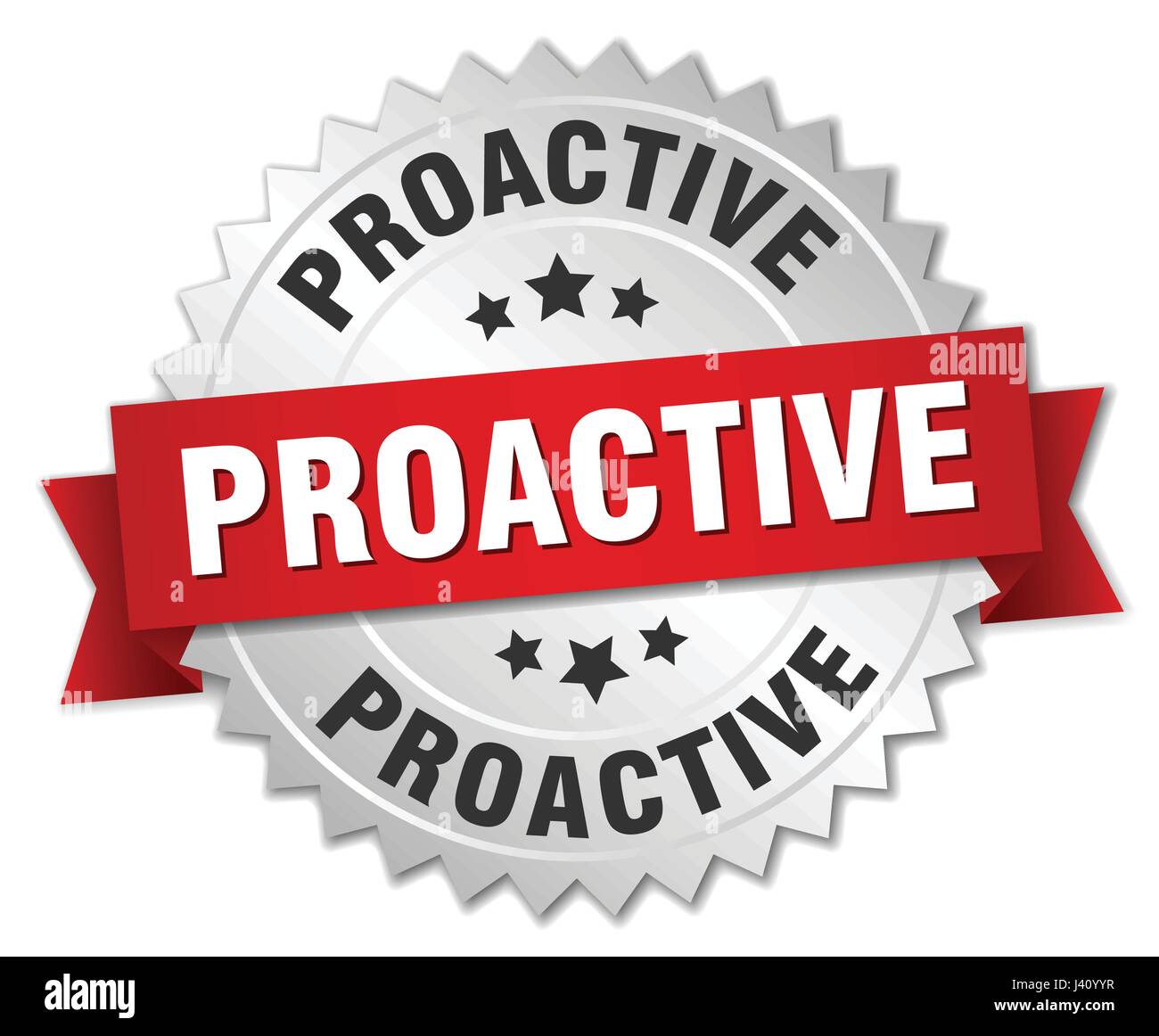 proactive round isolated silver badge Stock Vector Image & Art - Alamy