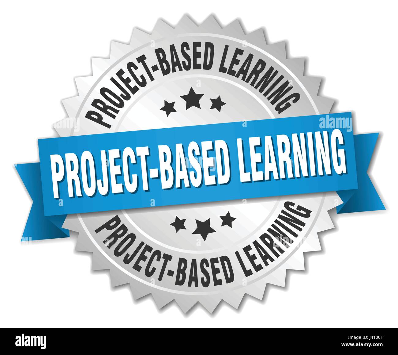 project-based learning round isolated silver badge Stock Vector Image ...