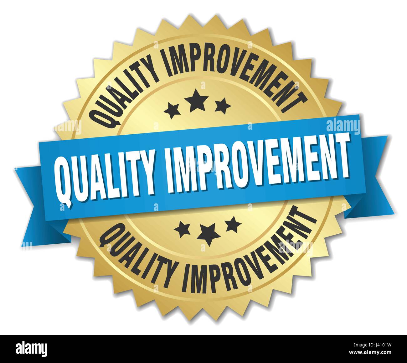 quality improvement round isolated gold badge Stock Vector Image & Art ...