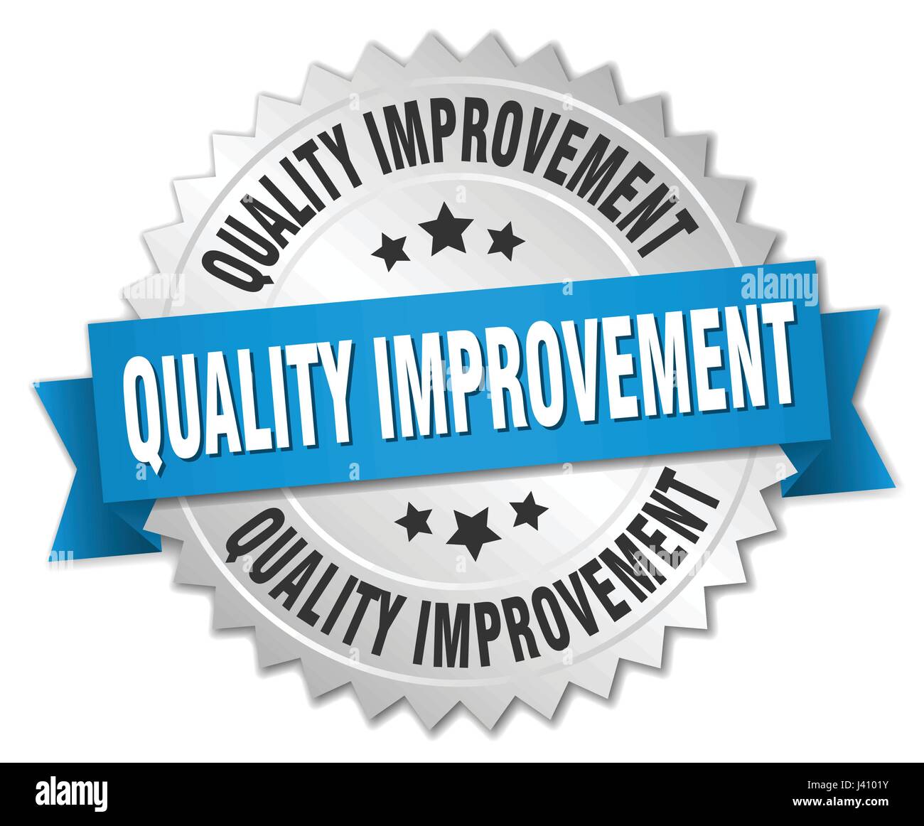 quality improvement round isolated silver badge Stock Vector Image ...