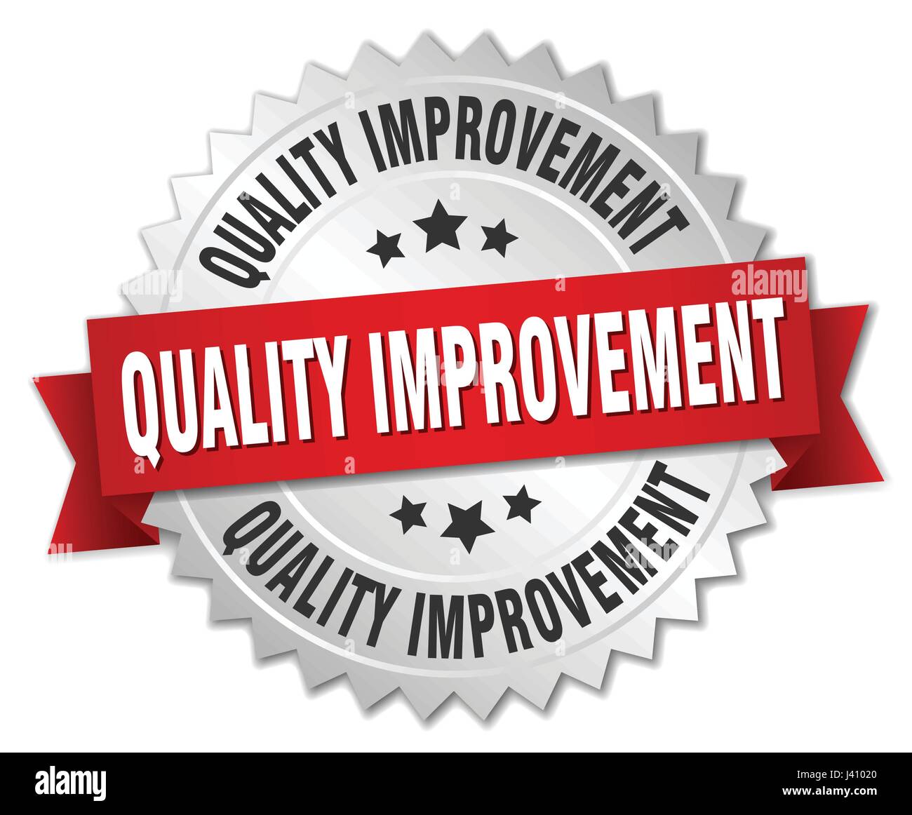 quality improvement round isolated silver badge Stock Vector Image ...