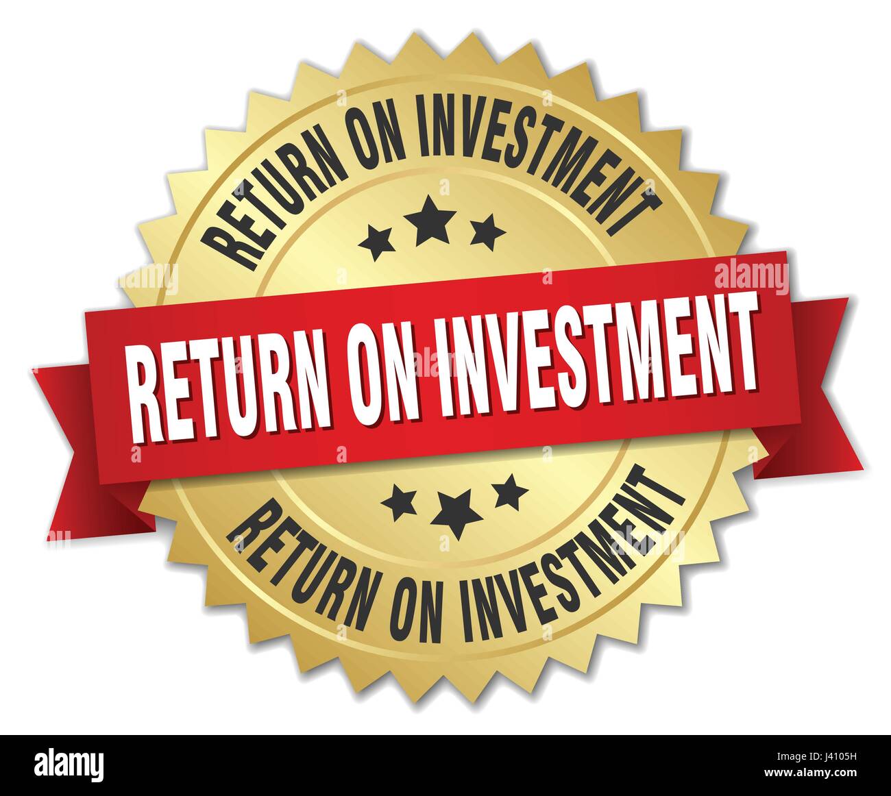 return on investment round isolated gold badge Stock Vector Image & Art ...