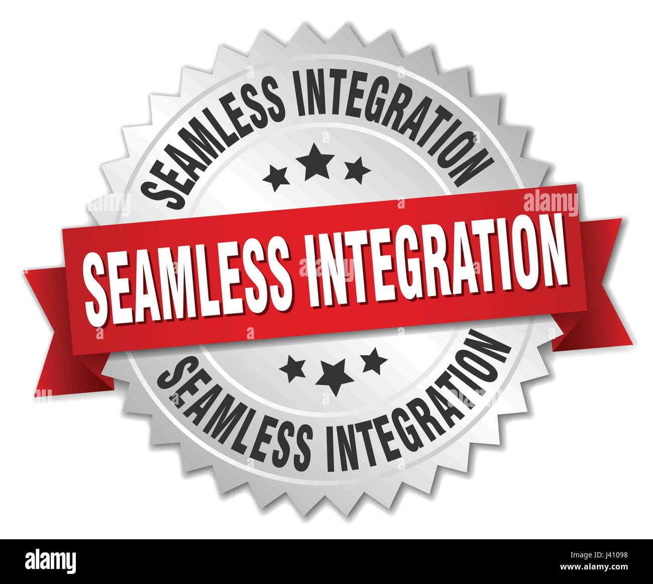 seamless integration round isolated silver badge Stock Vector Image ...