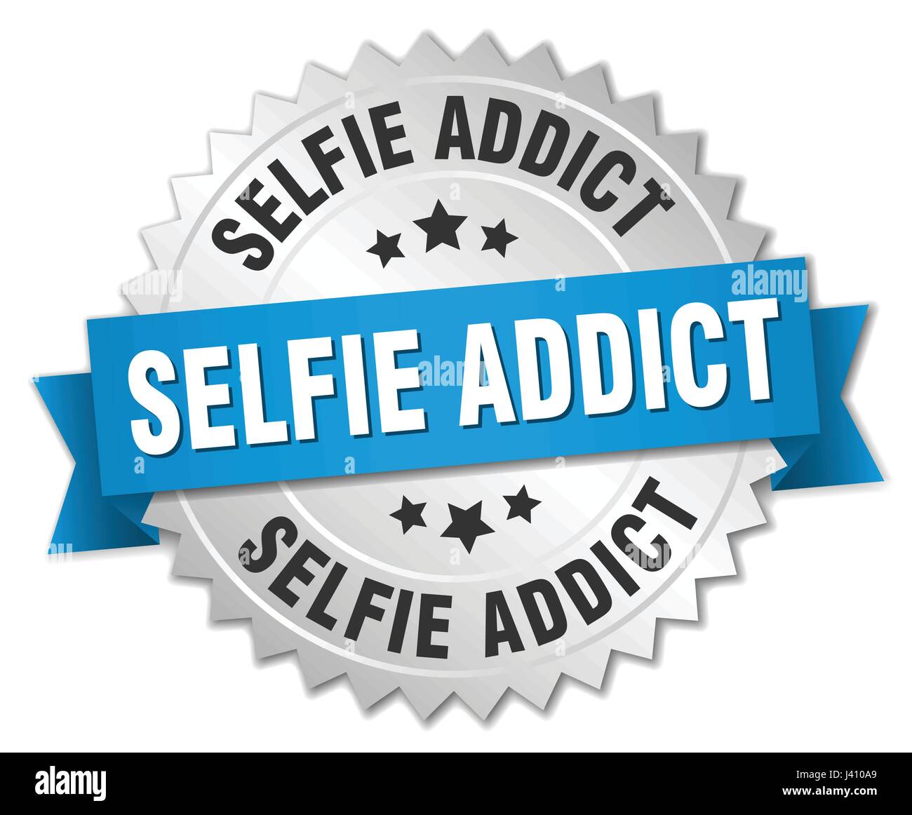 selfie addict round isolated silver badge Stock Vector Image & Art - Alamy