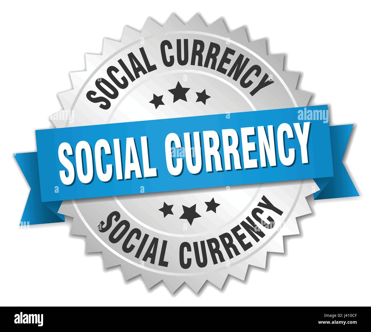 social currency round isolated silver badge Stock Vector Image & Art ...