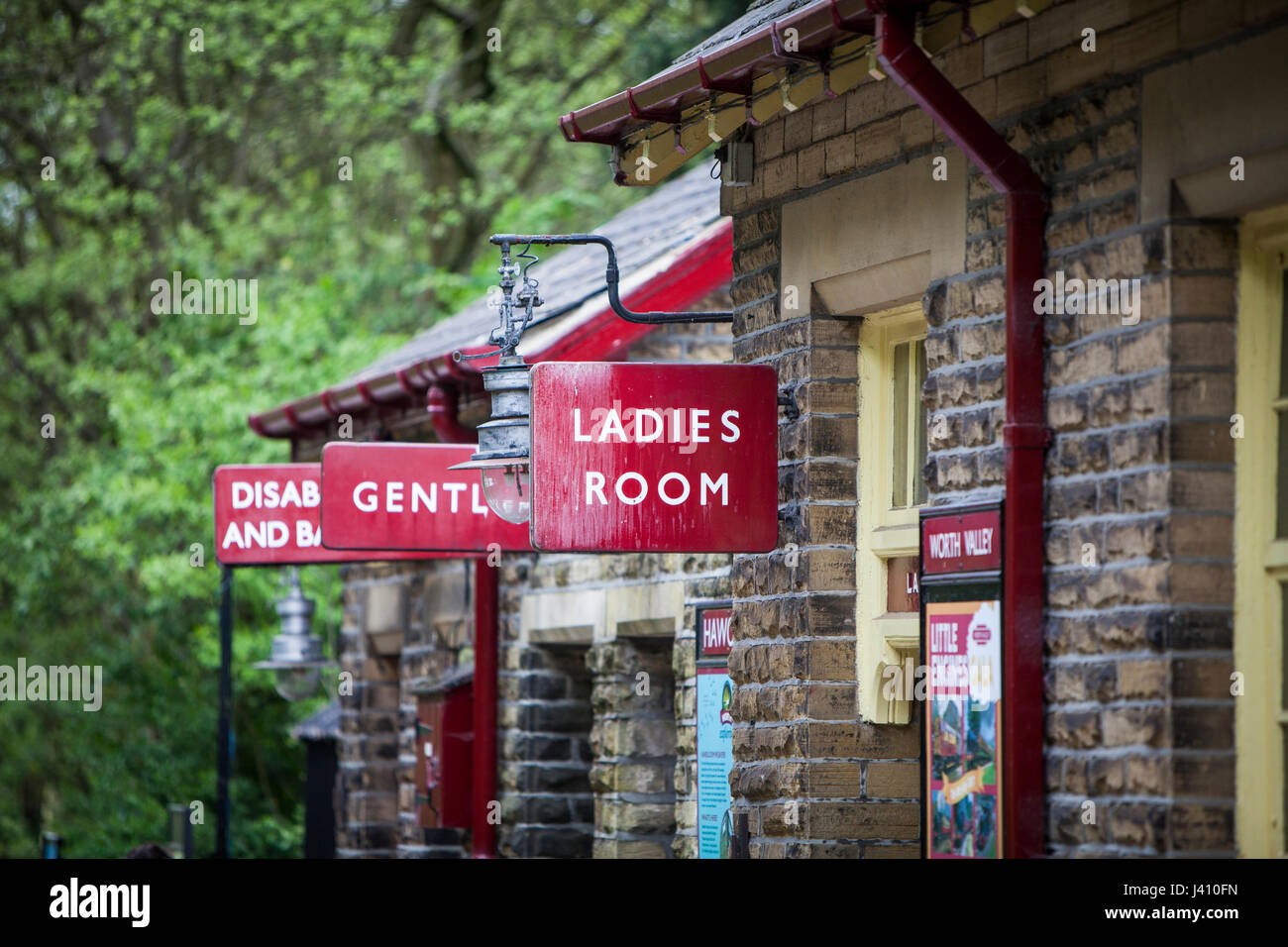 Haworth Train Station Signage. West Yorkshire, England, UK Stock Photo ...
